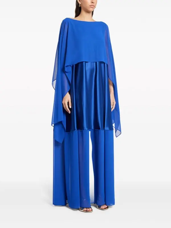 Talbot Runhof Loggia Crepe Cape Gown