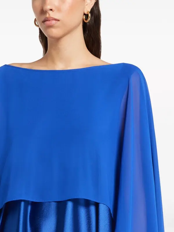 Talbot Runhof Loggia Crepe Cape Gown