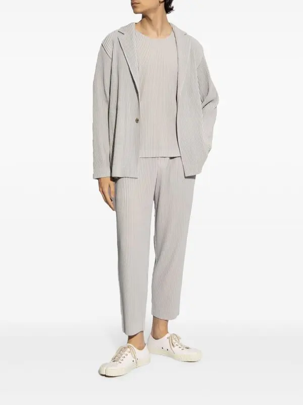 Issey Miyake Plissé-effect Single-breasted Blazer - Grey
