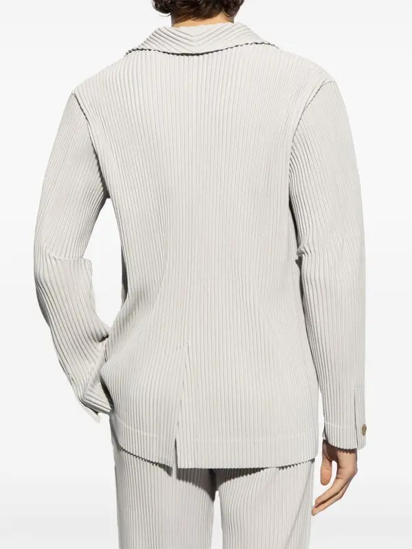 Issey Miyake Plissé-effect Single-breasted Blazer - Grey