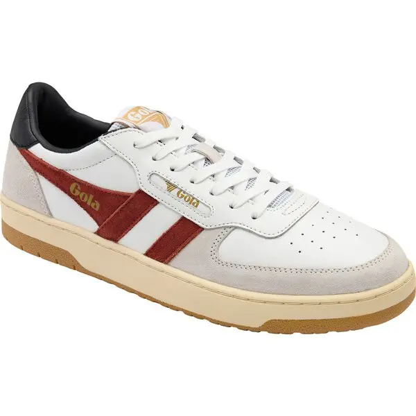 Gola Hawk Leather Sneaker - White/red Ochre/black