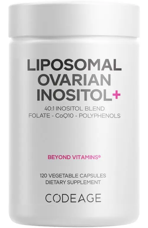 CODEAGE Liposomal Ovarian Inositol + Folate & Coq10 Supplement - White