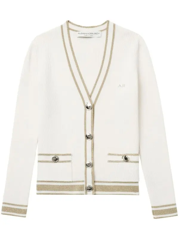 Alessandra Rich Cable-knit Cardigan - White