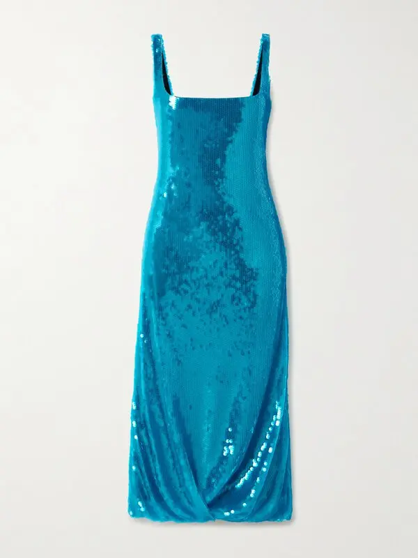 16Arlington Sidd Sequined Mesh Midi Dress
