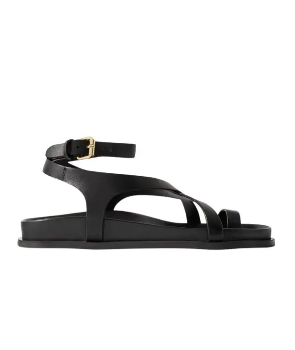A.emery Jalen Slim Leather Sandals - Black
