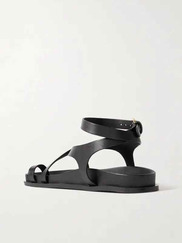A.emery Jalen Slim Leather Sandals - Black