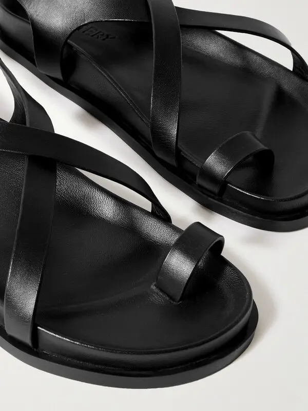 A.emery Jalen Slim Leather Sandals - Black