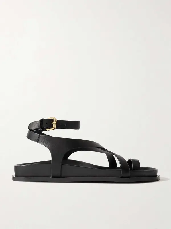 A.emery Jalen Slim Leather Sandals - Black