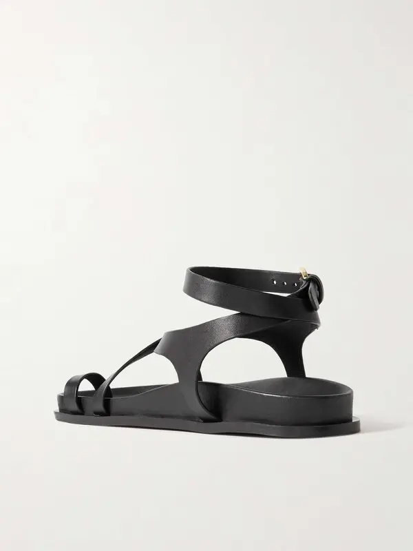 A.emery Jalen Slim Leather Sandals - Black