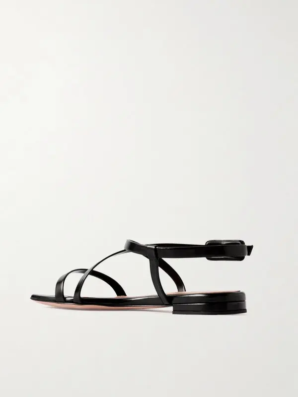 GIANVITO ROSSI Tokio Leather Sandals - Black