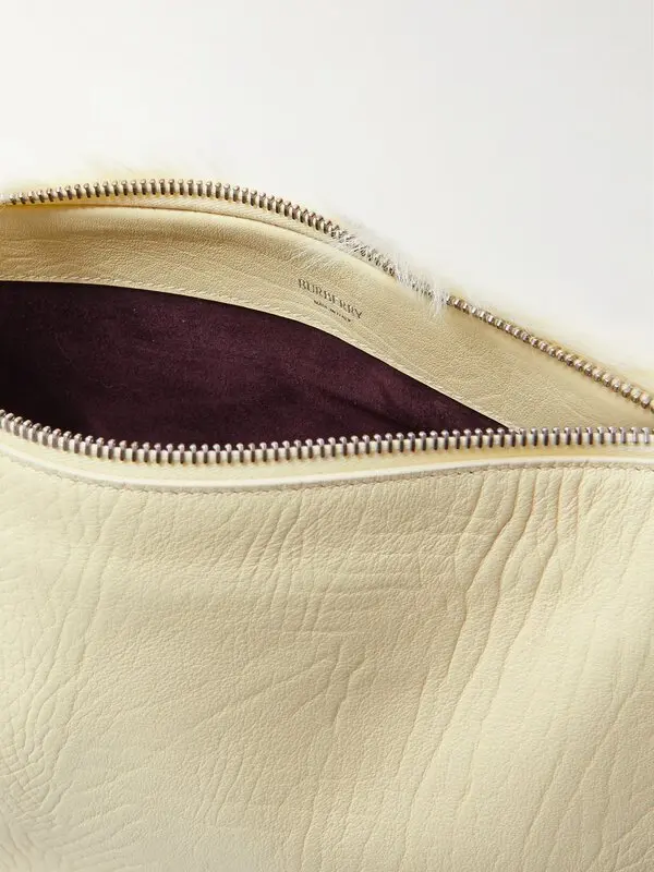 Burberry Faux Fur And Textured-Leather Shoulder Bag In Cream - 50