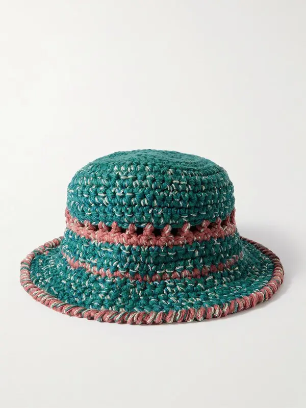 ULTRAVIOLHAT Crocheted Bucket Hat - Green