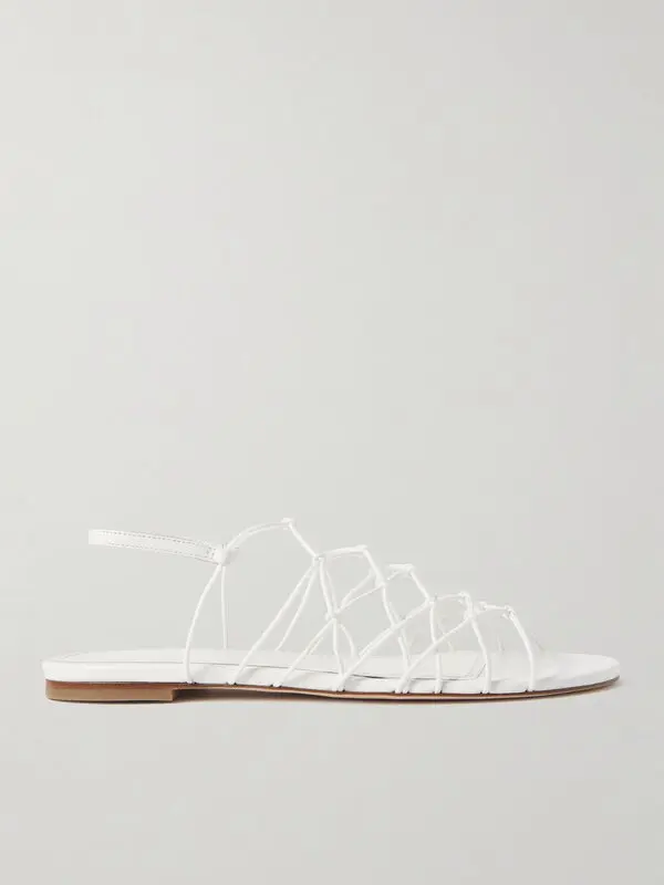 Staud Gio Knotted Elastic Sandals - White