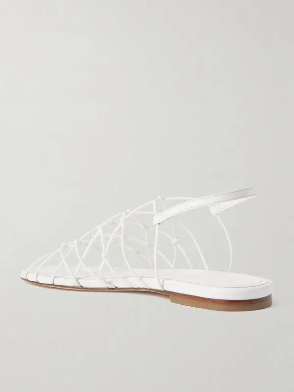 Staud Gio Knotted Elastic Sandals - White