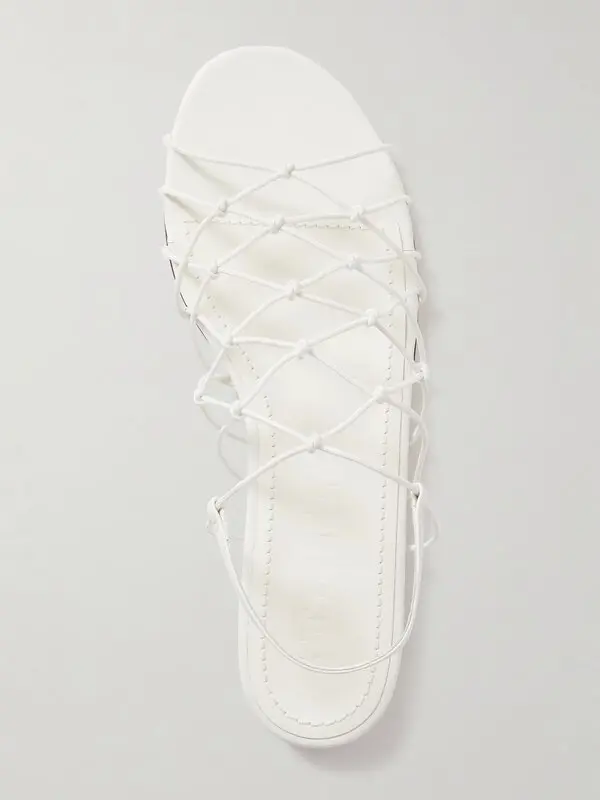 Staud Gio Knotted Elastic Sandals - White