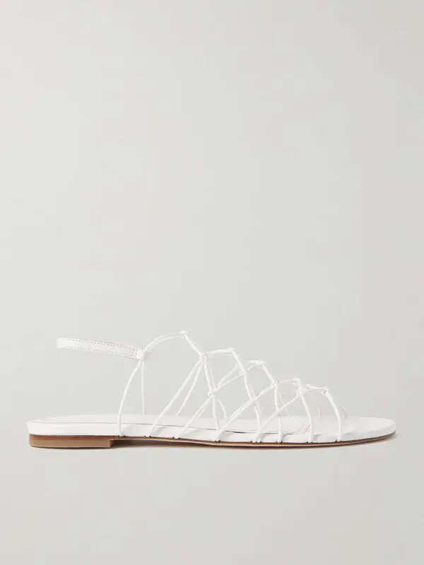 Staud Gio Knotted Elastic Sandals - White
