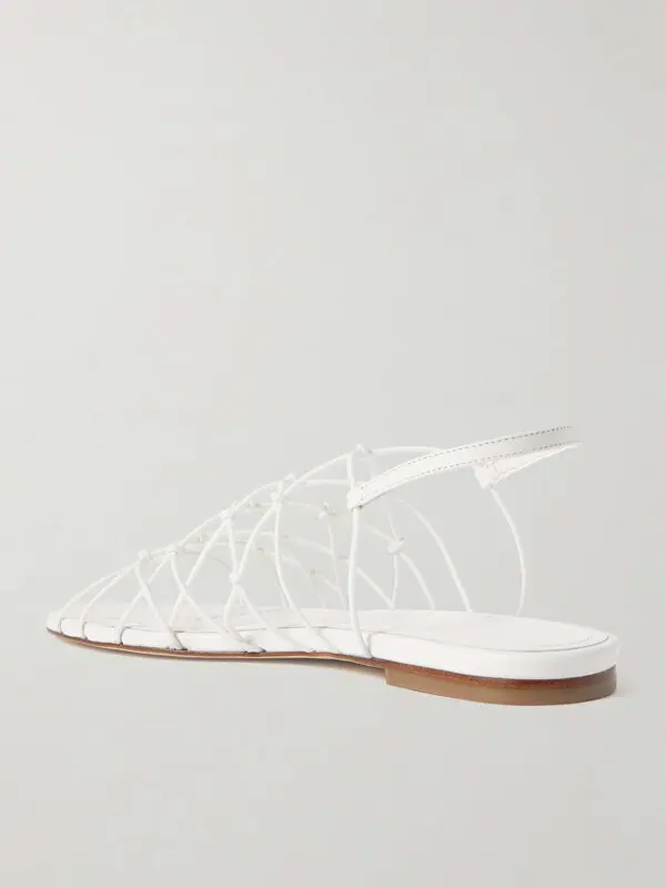 Staud Gio Knotted Elastic Sandals - White