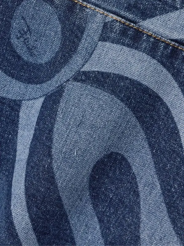Emilio Pucci Cropped Printed Denim Halterneck Top