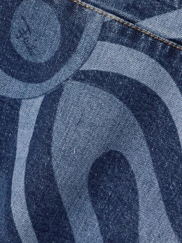 Emilio Pucci Cropped Printed Denim Halterneck Top