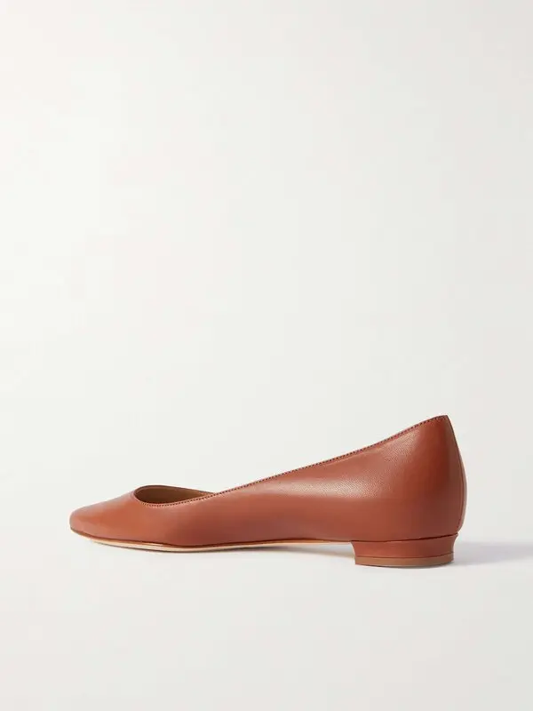 Manolo Blahnik Bb 10 Leather Flats - Brown