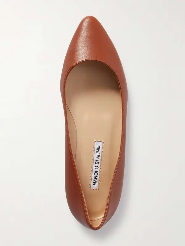 Manolo Blahnik Bb 10 Leather Flats - Brown