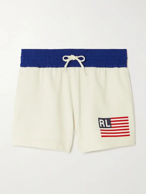 Polo Ralph Lauren Printed Cotton-blend Jersey Shorts - White