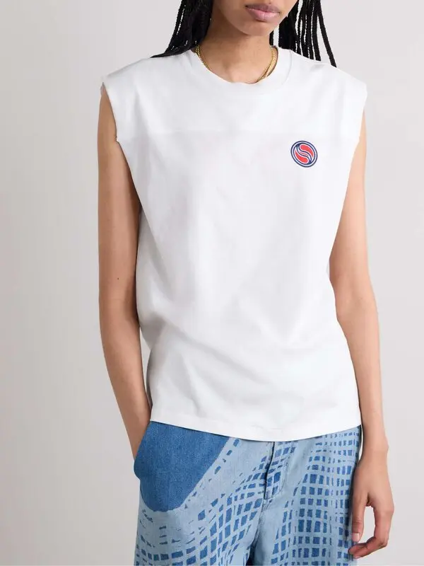 Stella McCartney Embroidered Cotton-jersey Tank