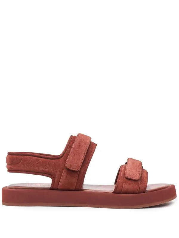12 STOREEZ Suede Flatform Sandals - Red