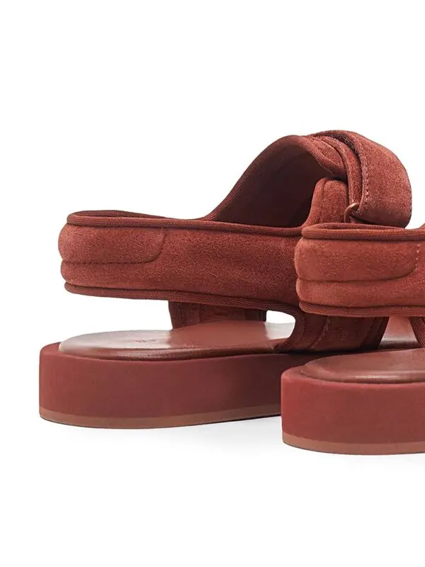 12 STOREEZ Suede Flatform Sandals - Red