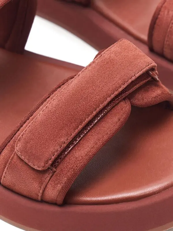 12 STOREEZ Suede Flatform Sandals - Red