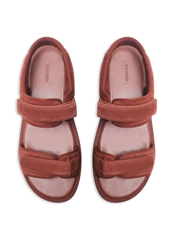 12 STOREEZ Suede Flatform Sandals - Red