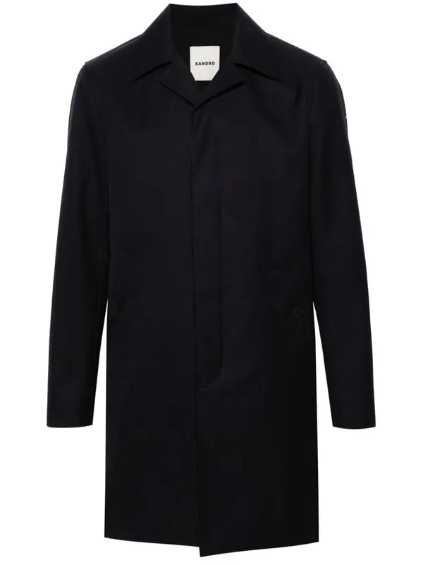 Sandro Waterproof Technical Fabric Raincoat - Blue