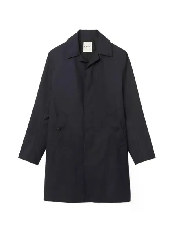 Sandro Waterproof Technical Fabric Raincoat - Blue