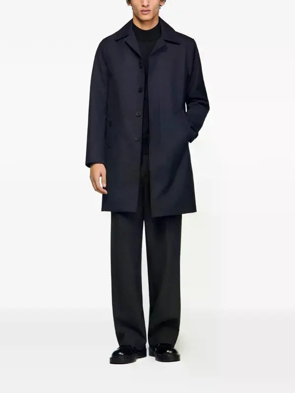Sandro Waterproof Technical Fabric Raincoat - Blue