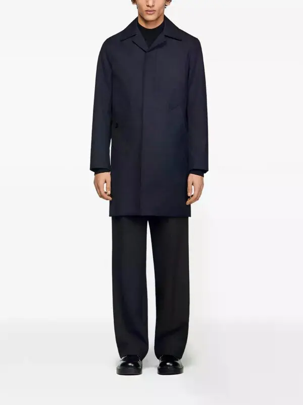 Sandro Waterproof Technical Fabric Raincoat - Blue