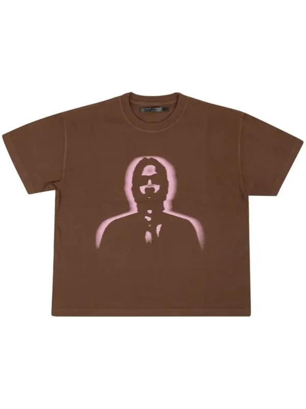 SP5DER Graphic Print Cotton T-shirt - Brown