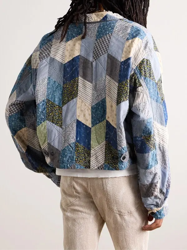 Kapital Yabane Cropped Quilted Patchwork Jacket