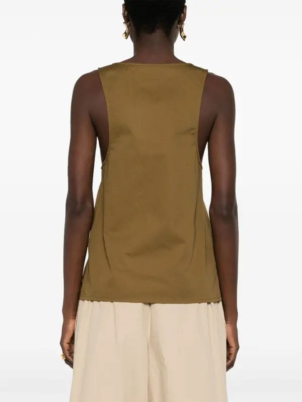 Saint Laurent Twill-weave Sleeveless Top - Green