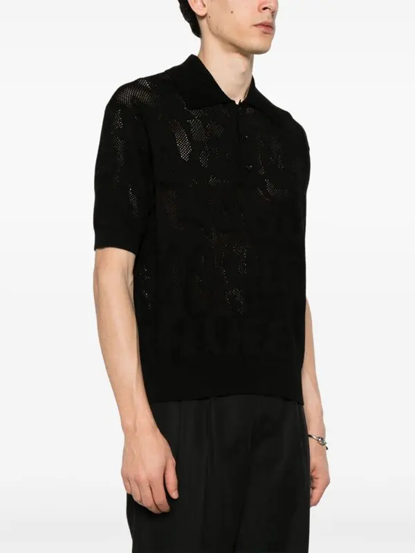 Alexander McQueen Open-knit Cotton Polo Shirt