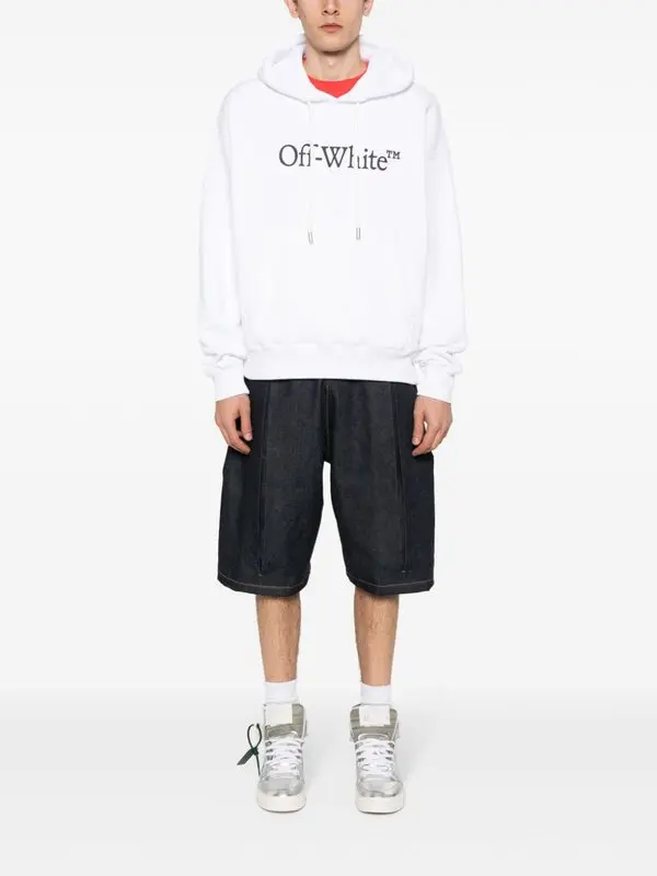 Off-White Big Bookish Skate Cotton Hoodie - White