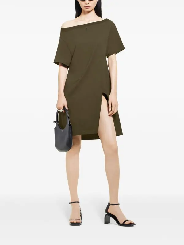 COURREGES Boat Neck Mini Dress - Green