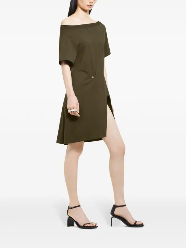 COURREGES Boat Neck Mini Dress - Green