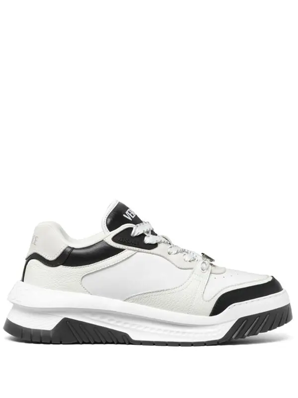 Versace Odissea Leather Sneakers - White