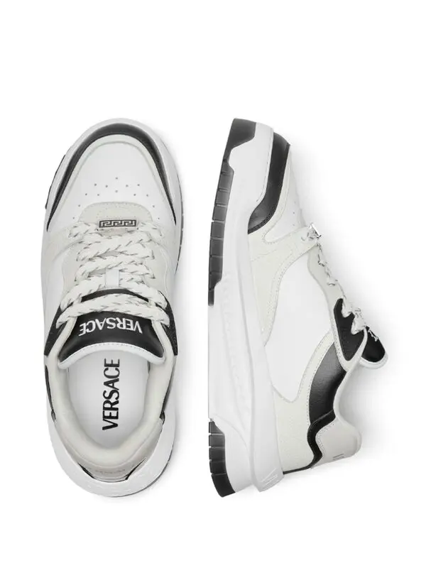 Versace Odissea Leather Sneakers - White