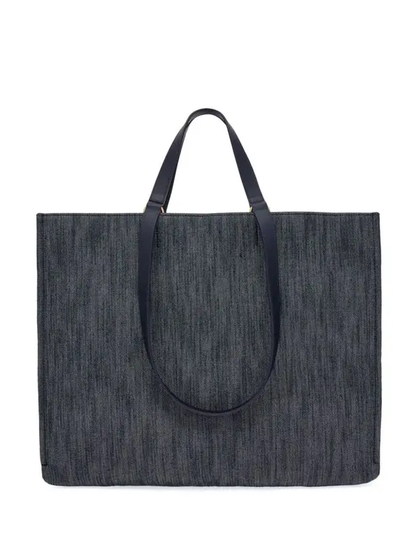 FERRAGAMO Large Venna Logo-embroidered Tote Bag - Blue