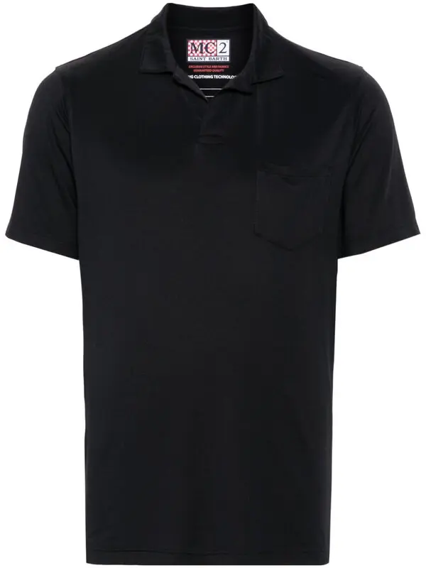 MC2 SAINT BARTH Stretch-jersey Polo Shirt - Black