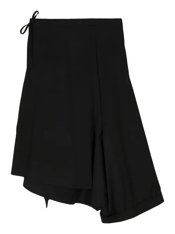 Yohji Yamamoto Asymmetric Wool Midi Skirt