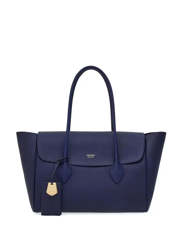 FERRAGAMO Large East-west Leather Tote Bag