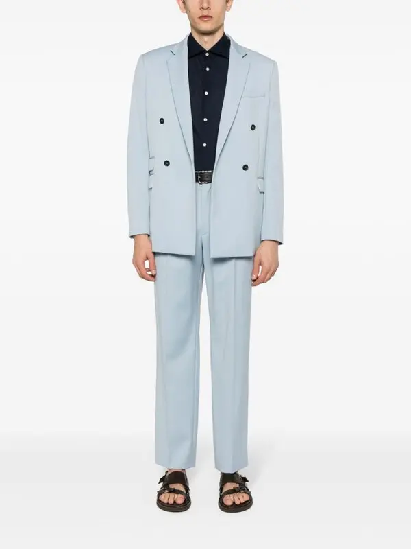 MANUEL RITZ Logo-embroidered Long-sleeves Shirt - Blue