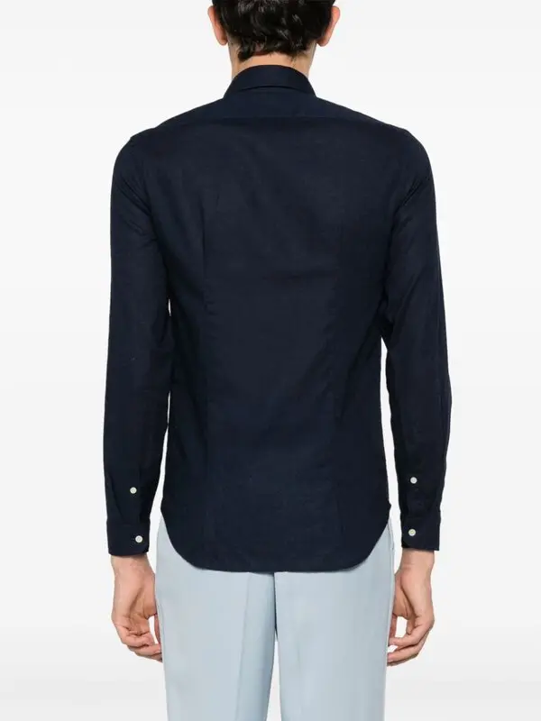 MANUEL RITZ Logo-embroidered Long-sleeves Shirt - Blue